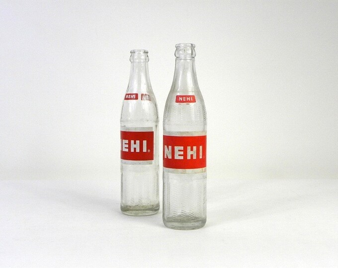 Vintage Nehi Bottles, Soft Drink, Great Red and White Label/logos, 1960 ...