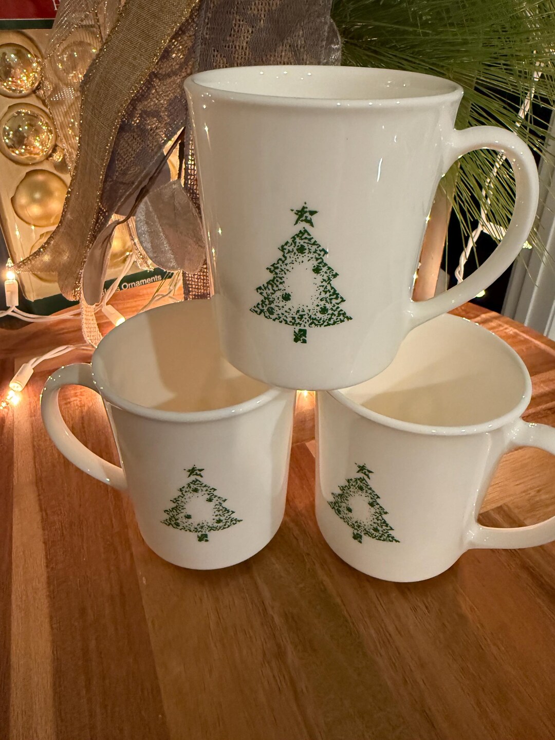 Christmas Tree Mugs-corning Ware Set of 4 - Etsy