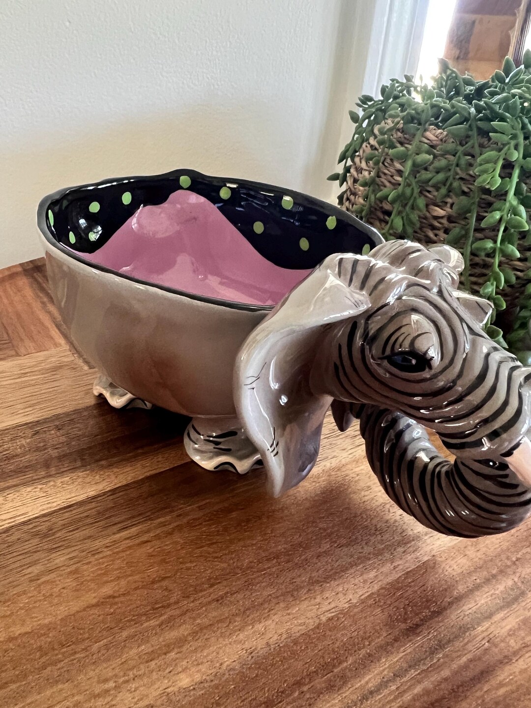 Whimsical Ceramic SWAK Elephant Decorative Dish by Linda Corneille. - Etsy