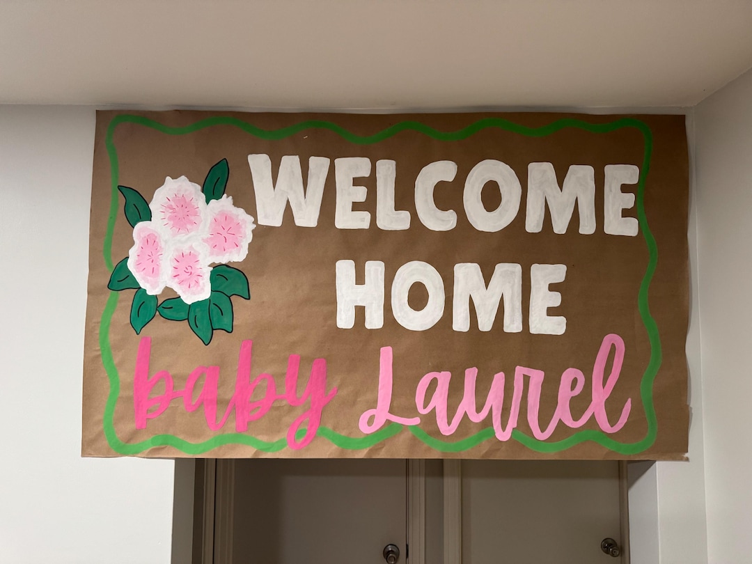 Hand-painted Custom Banner – Brown Kraft Paper Party Sign - Etsy