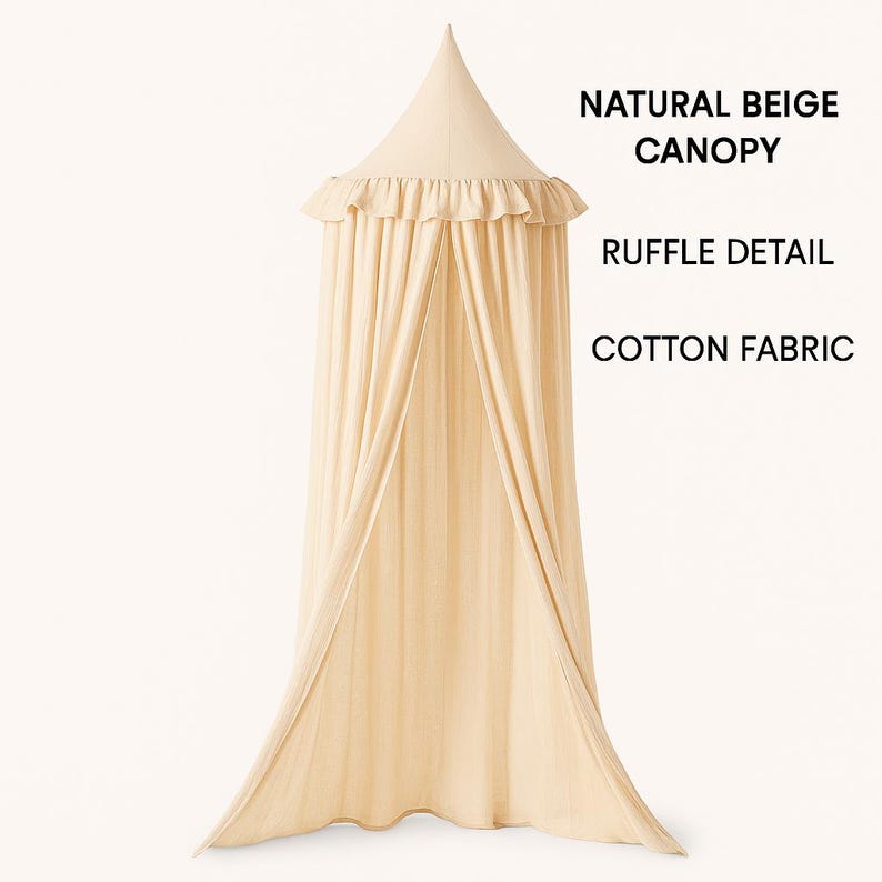 Ruffle Cotton Bed Canopy for Baby Crib | Nursery & Toddler Bed Canopy ...