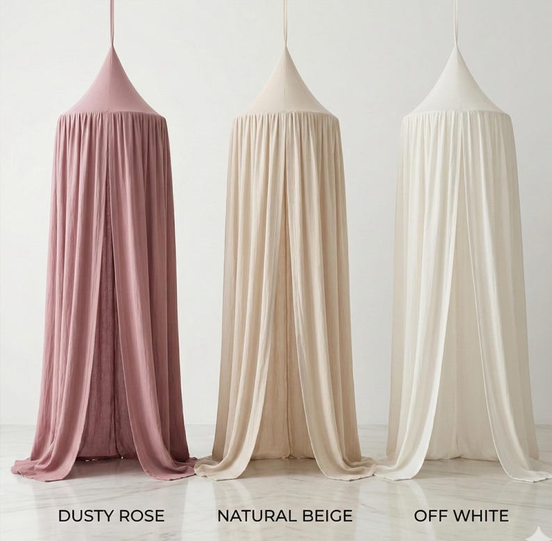 Ruffle Cotton Bed Canopy for Baby Crib | Nursery & Toddler Bed Canopy ...