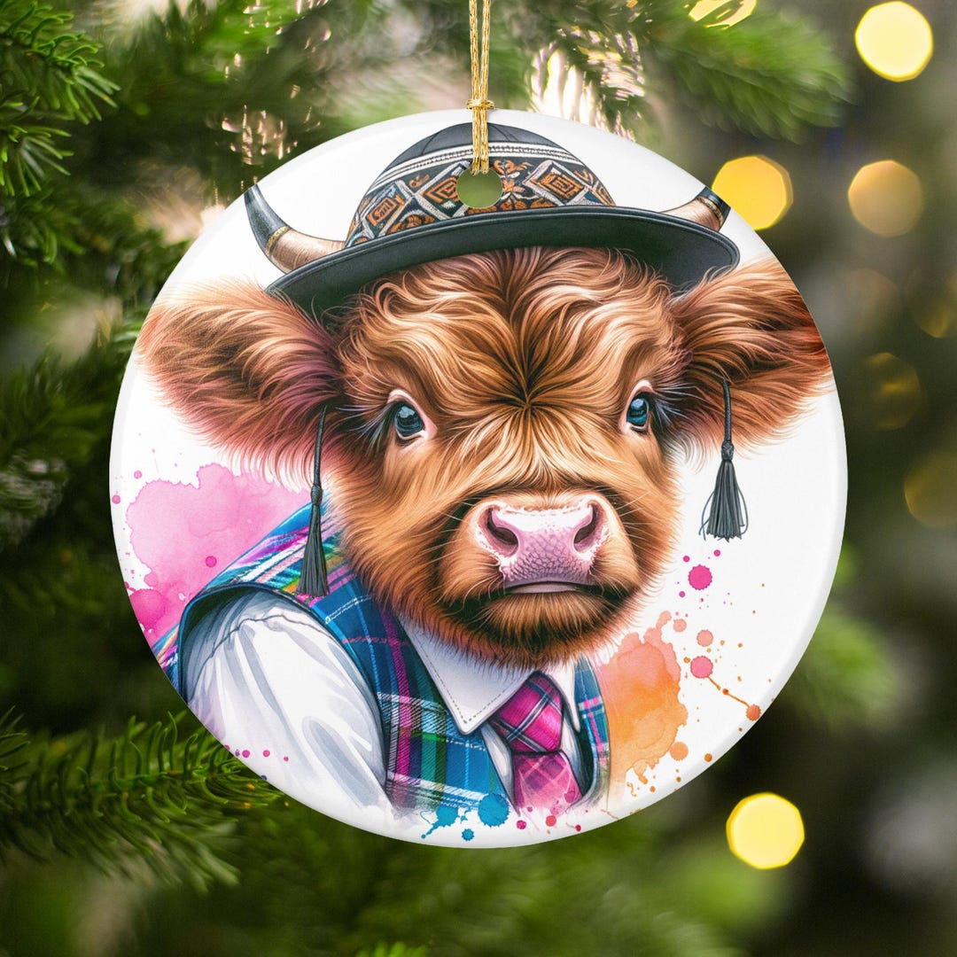 Dapper Highland Cow PNG: Hanukkah Decor, Jewish Gift (digital Download ...