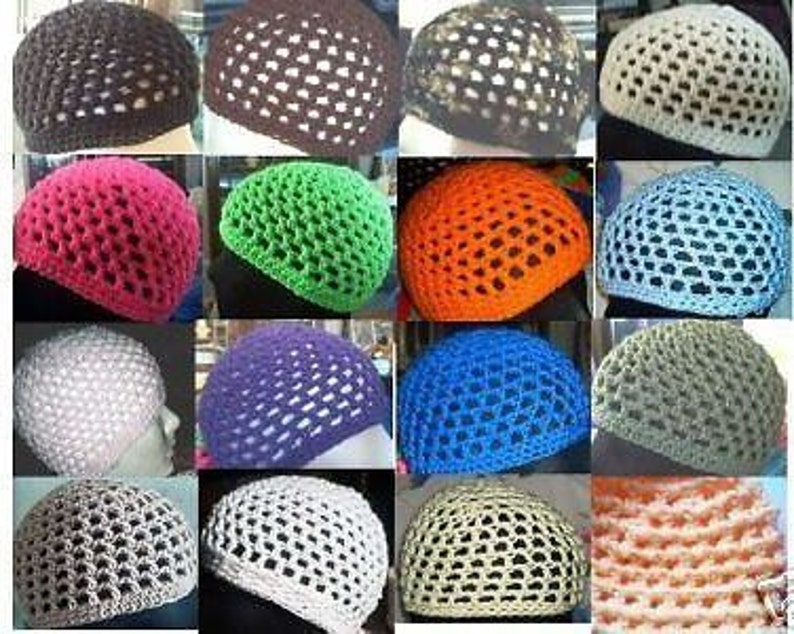 Mesh Beanie Hat Hand Crochet Skull Cap Hat Adult S-M Made to Order ...