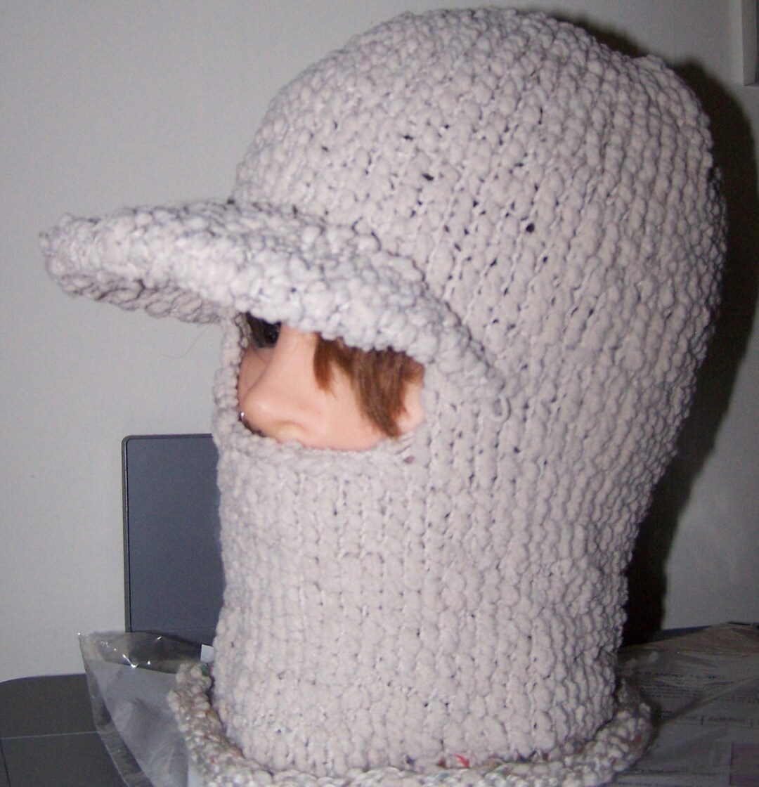 Balaclava Ski Mask With Visor Hat Made to Order Custom Beanie Knitted ...