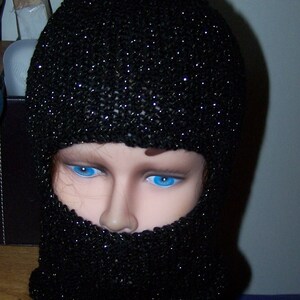 Balaclava Hand Knit Ski Mask Custom Made to Order Beanie New Cloche Hat ...