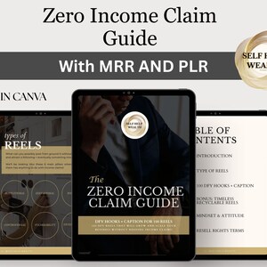 The Zero Income Claim Guide 100 DFY Hooks and Captions, Resell Rights ...