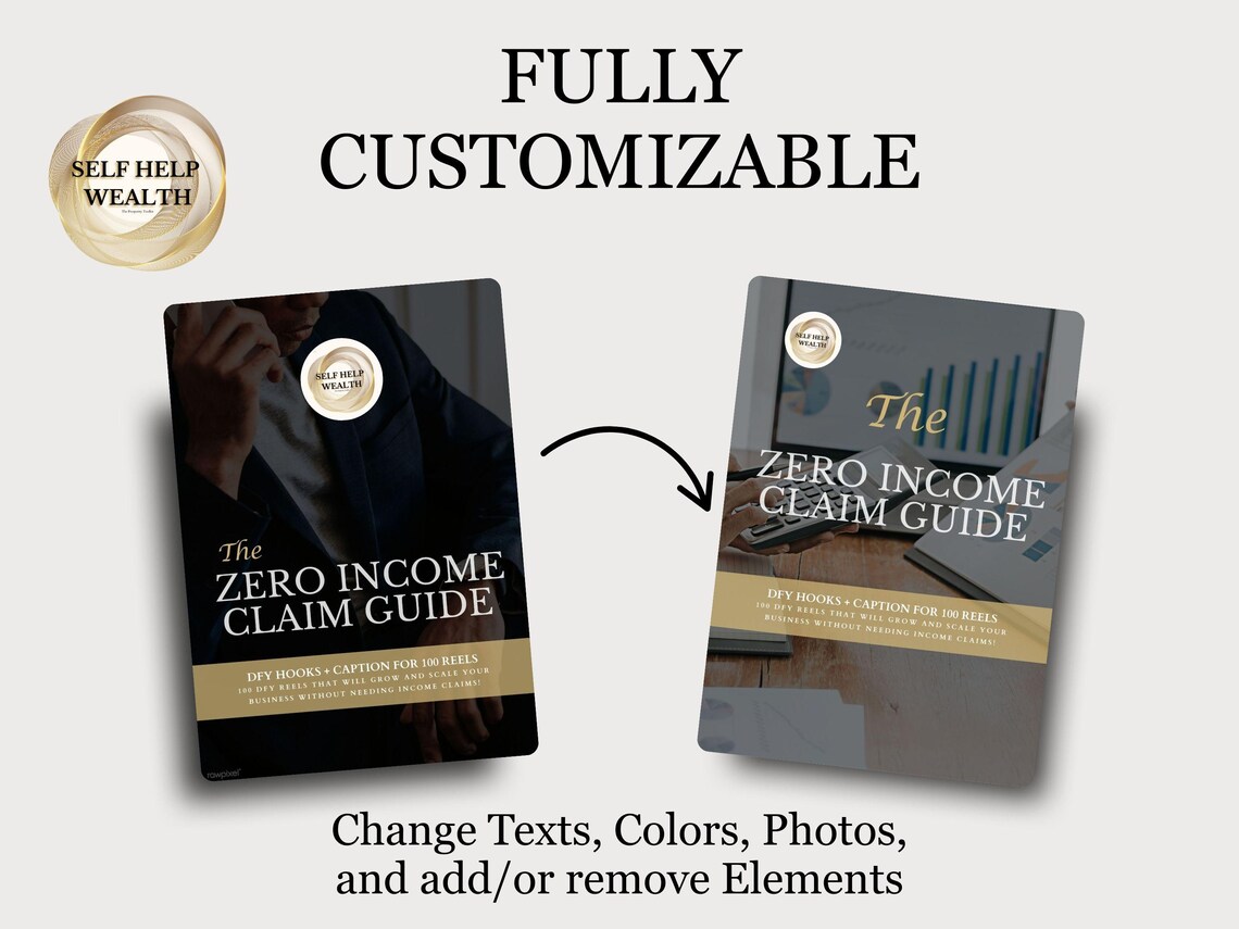 The Zero Income Claim Guide 100 DFY Hooks and Captions, Resell Rights ...