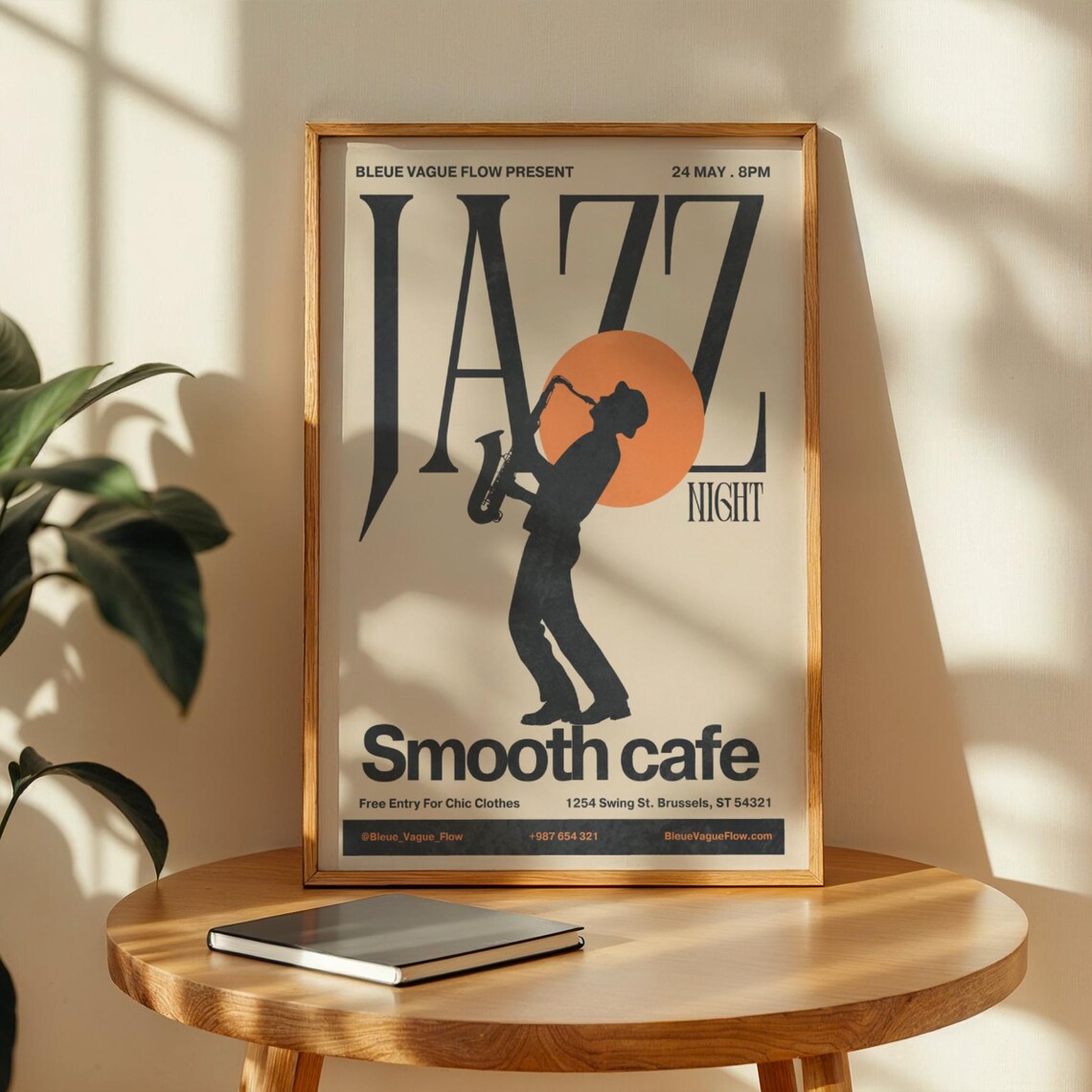Jazz Club Poster | Minimalist Jazz Music Poster | Vintage Wall Art ...