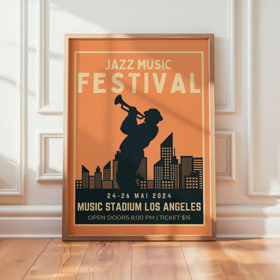 Jazz Club Poster | Minimalist Jazz Music Poster | Vintage Wall Art ...
