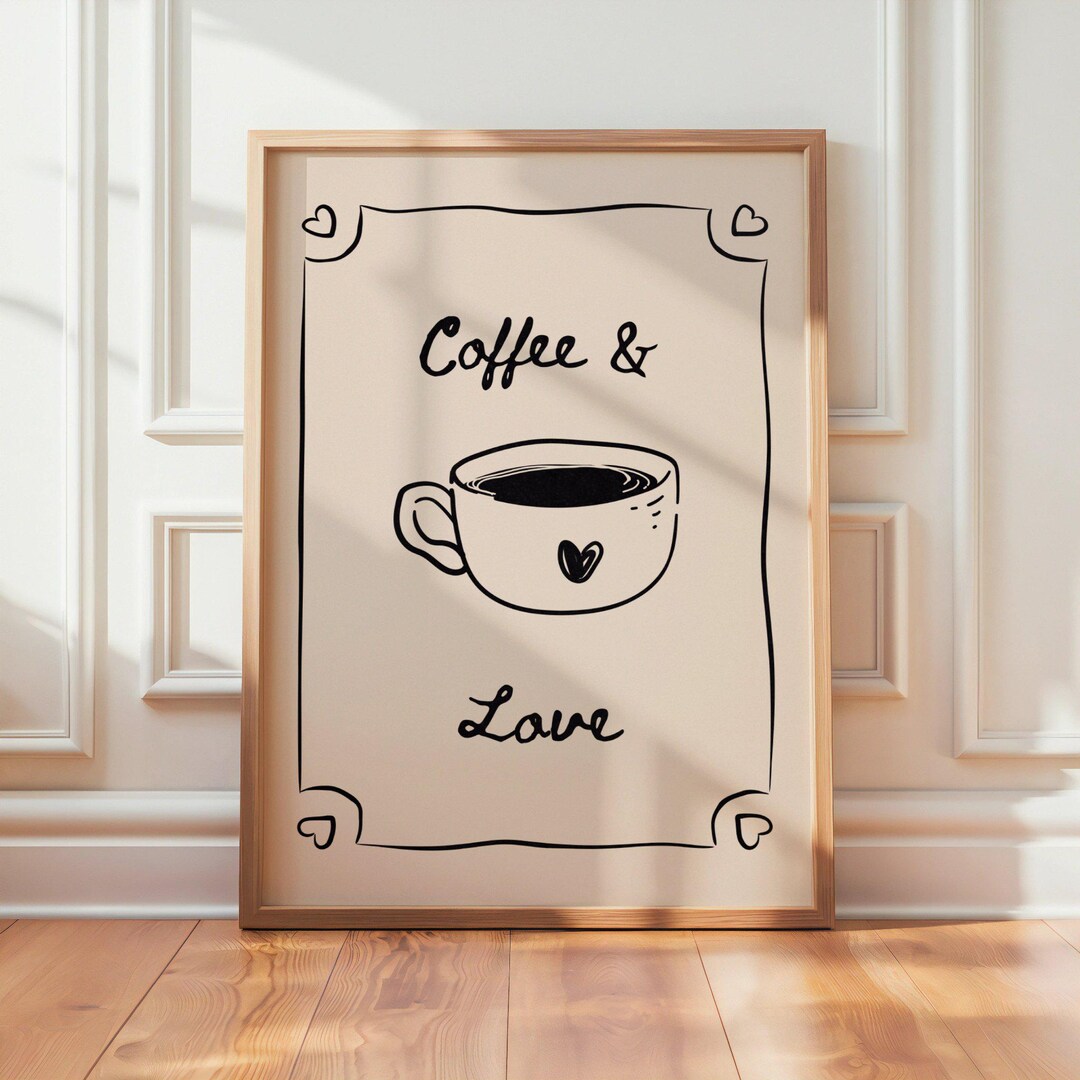 Coffee Poster | Minimalist Coffee Lover Poster | Kitchen or Living Room ...