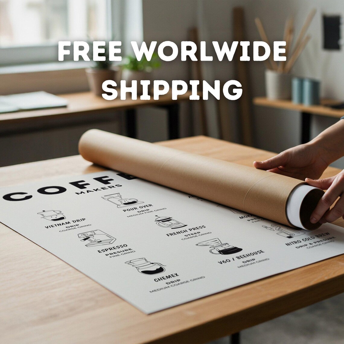 Coffee Poster | Minimalist Coffee Lover Poster | Kitchen or Living Room ...