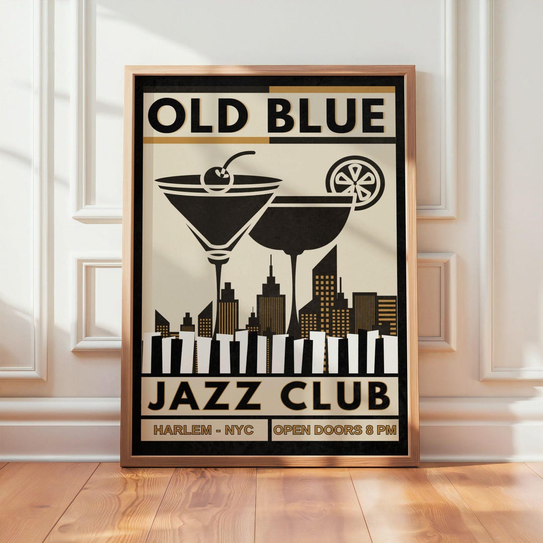 Jazz Club Poster | Minimalist Jazz Music Poster | Vintage Wall Art ...