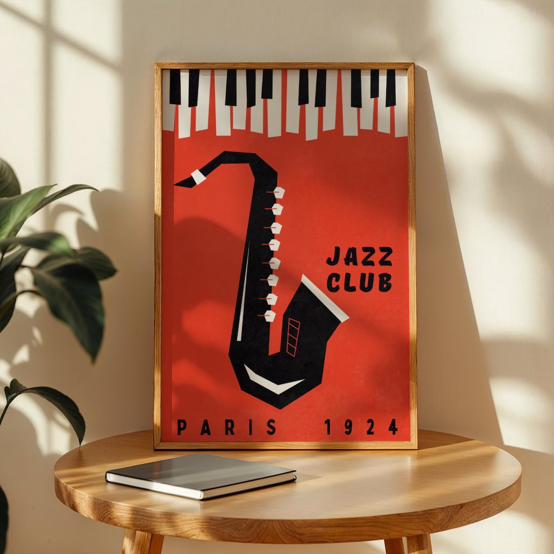 Jazz Club Poster | Minimalist Jazz Music Poster | Vintage Wall Art ...