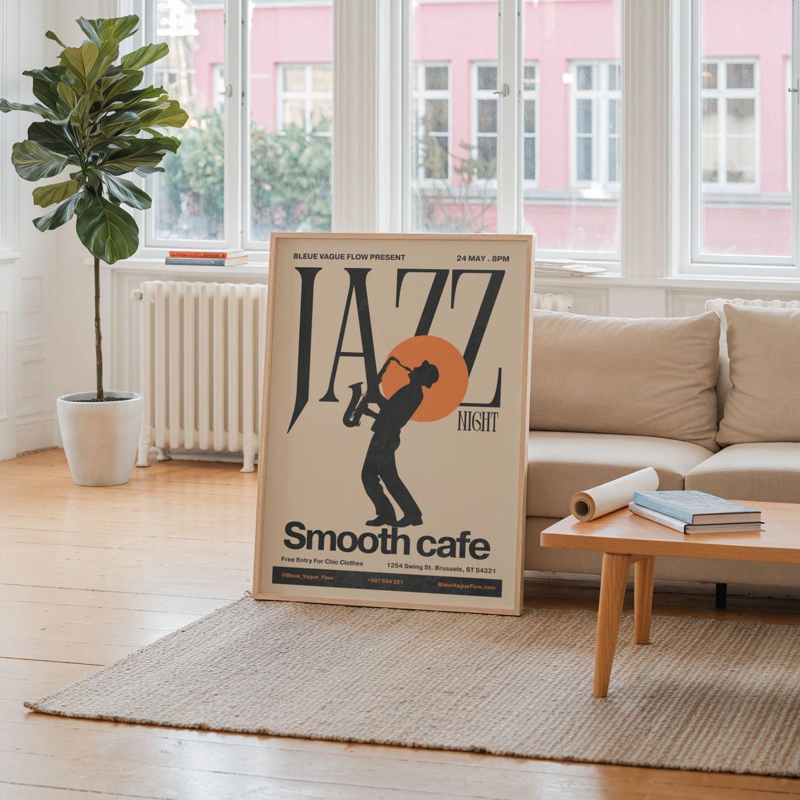 Jazz Club Poster | Minimalist Jazz Music Poster | Vintage Wall Art ...