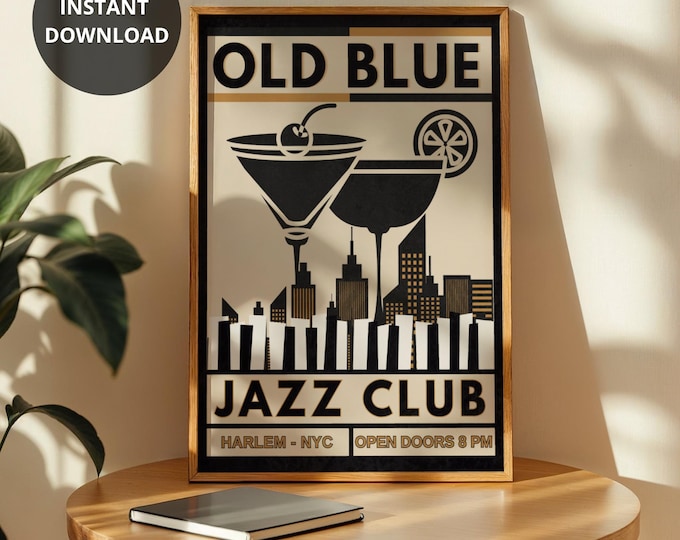 Retro Jazz Club Art Print: Jazz Club Old Blue (digital Download) - Etsy
