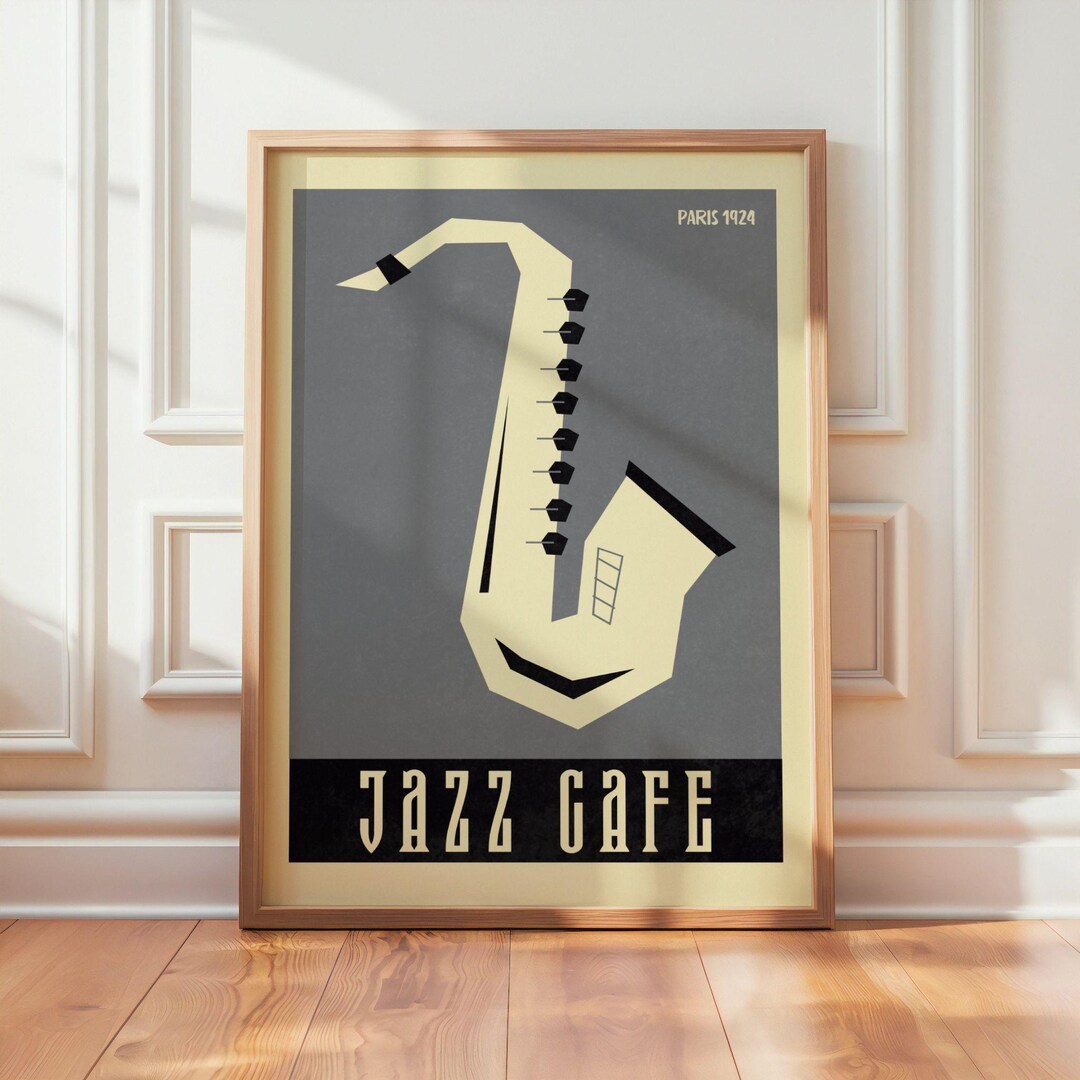 Jazz Club Poster | Minimalist Jazz Music Poster | Vintage Wall Art ...