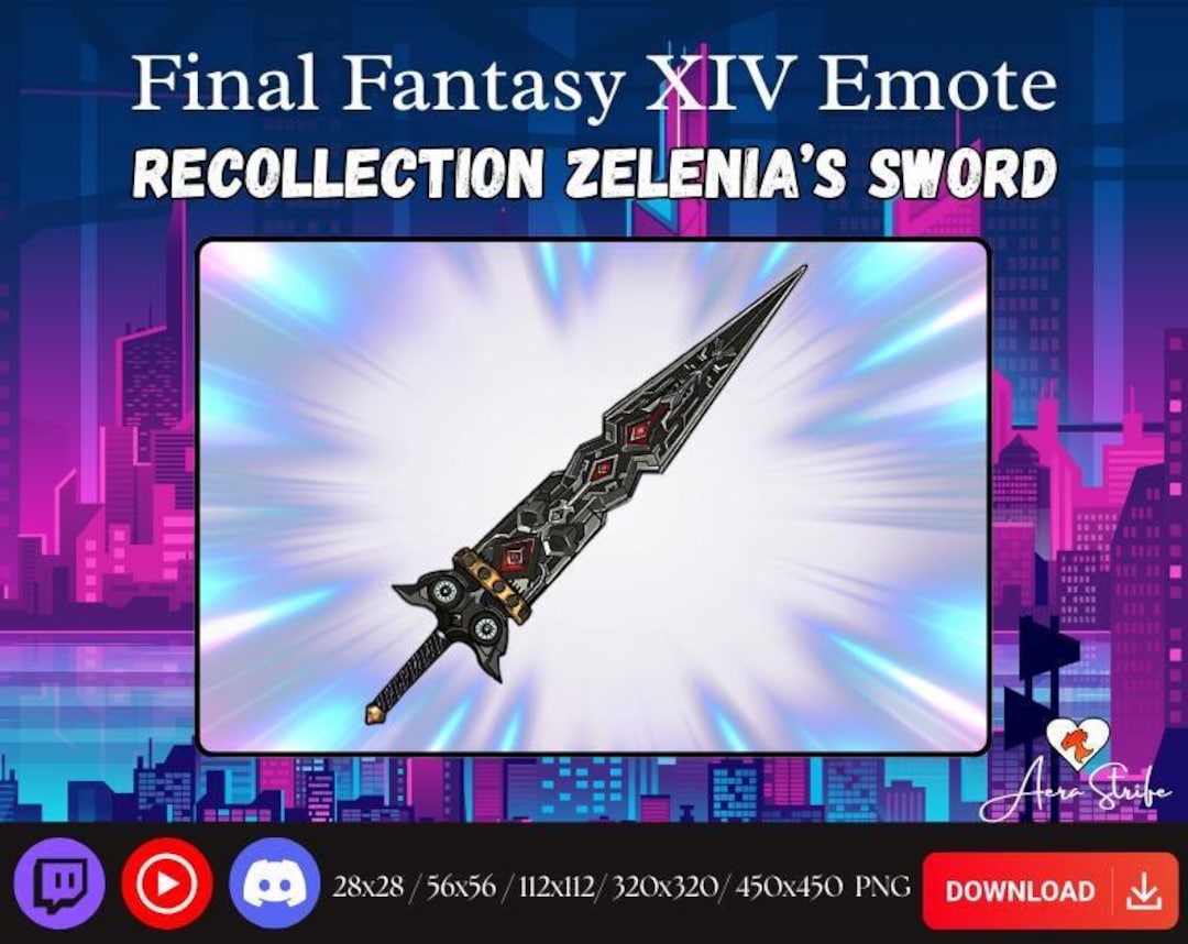 Final Fantasy XIV Emote Recollection Zelenia's Sword - Etsy