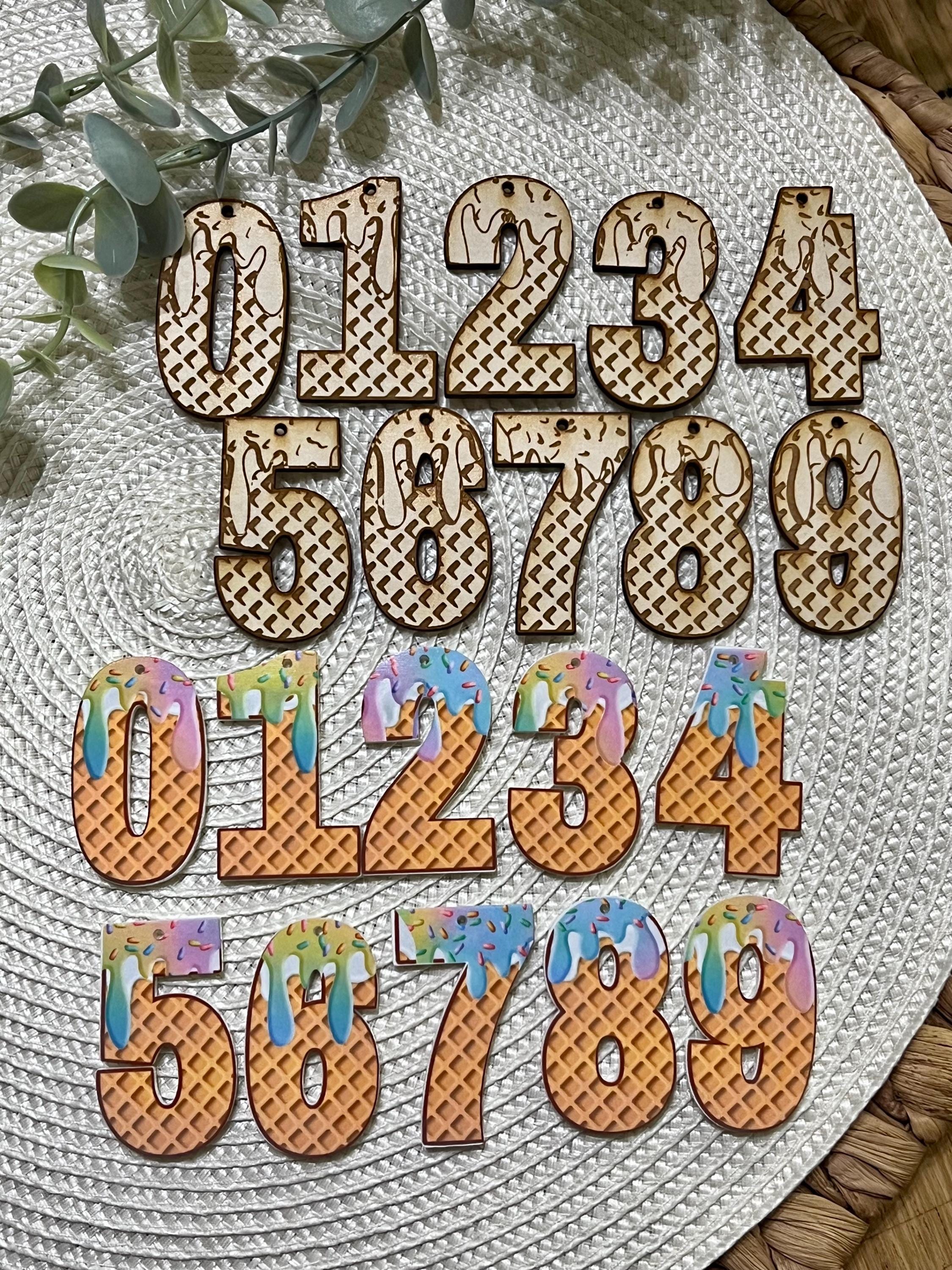 Ice Cream Drip Numbers- SVG & PNG - Digital File-number Earring File ...