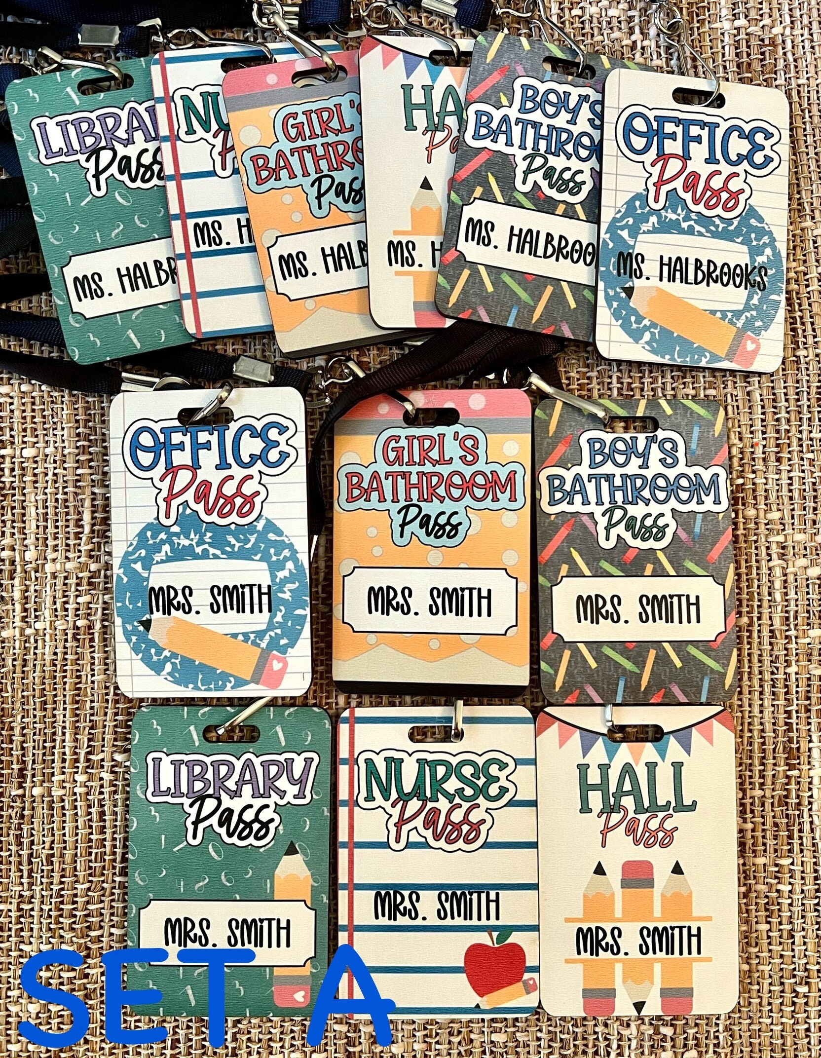 Teacher Hall Passes - SVG & PNG - Digital File-teacher File for Laser ...