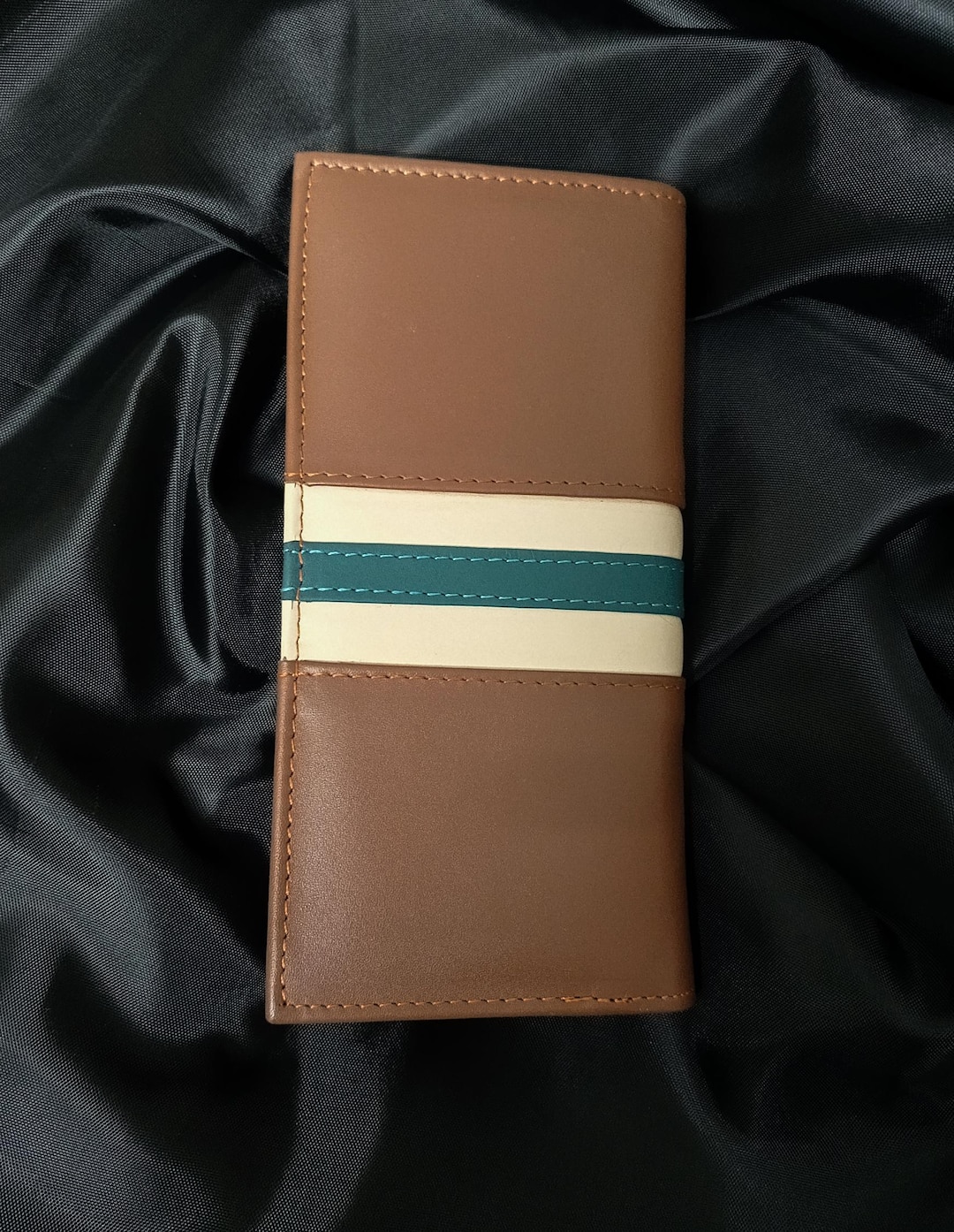 Handmade Geniune Cow Leather Long Wallet, Slim Bifold Wallet for Men ...