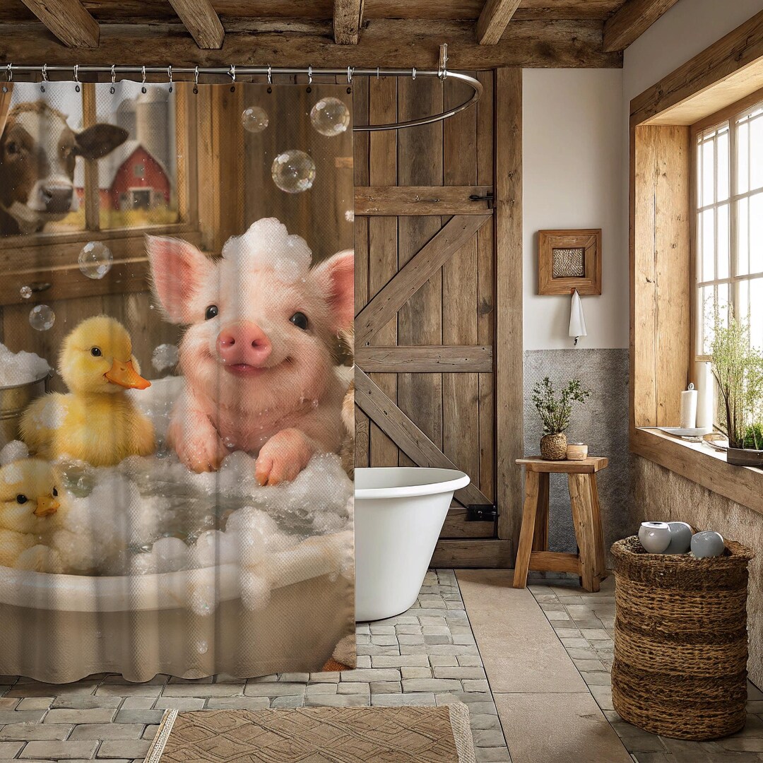 Farm Animal Shower Curtainnull