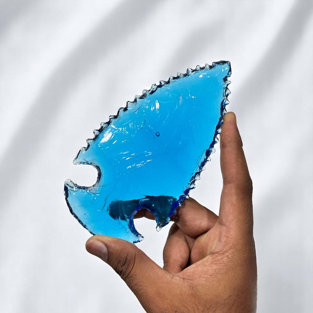 6" Blue Aqua Obsidian Arrowhead | Handmade Crystal Arrow | Unique ...