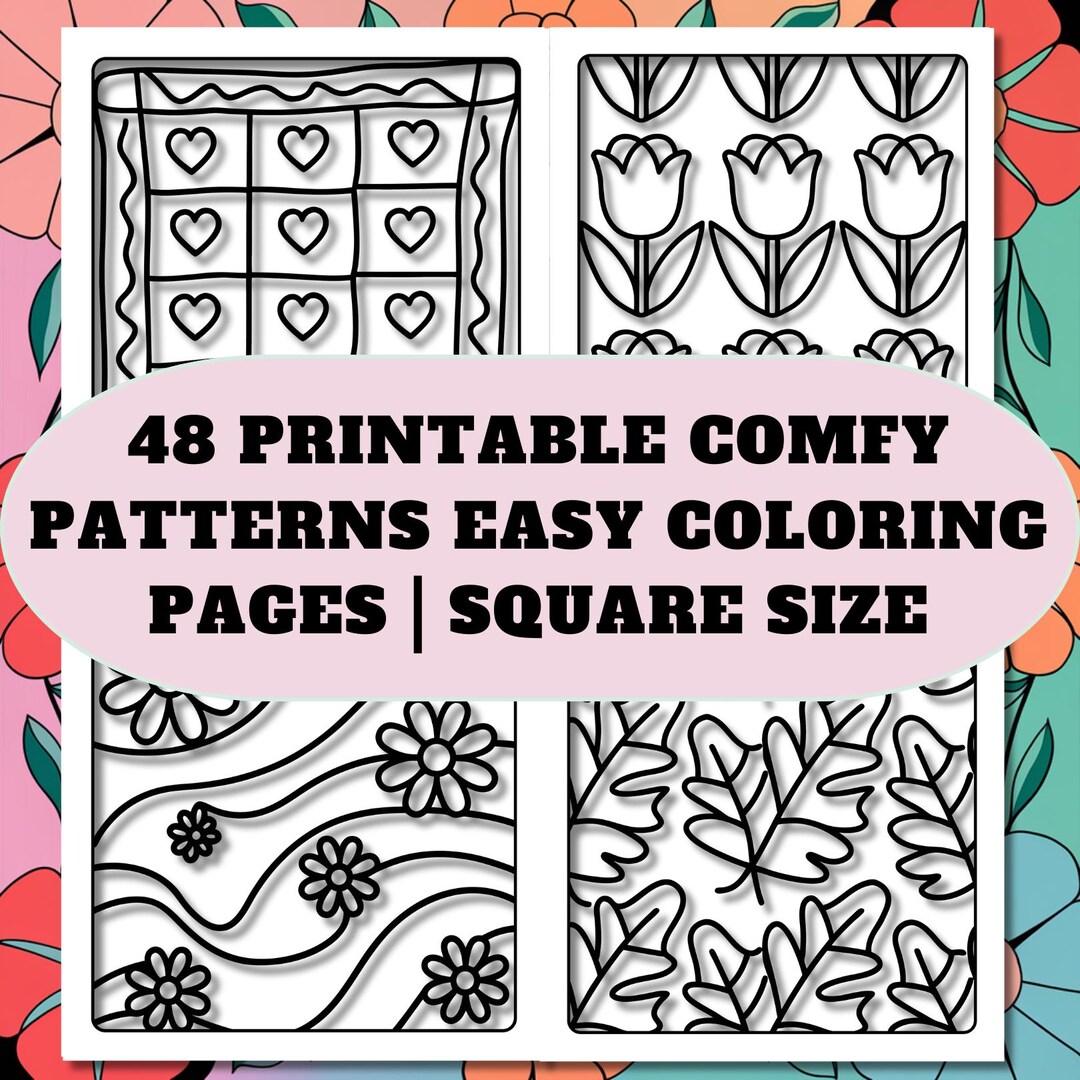 Comfy Patterns Bold Easy Coloring, Relaxing Patterns for Adults ...