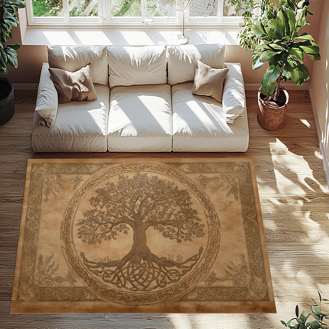 Traditional Style Tree of Life Rug, Tree of Life Rug, Tree of Life Area ...