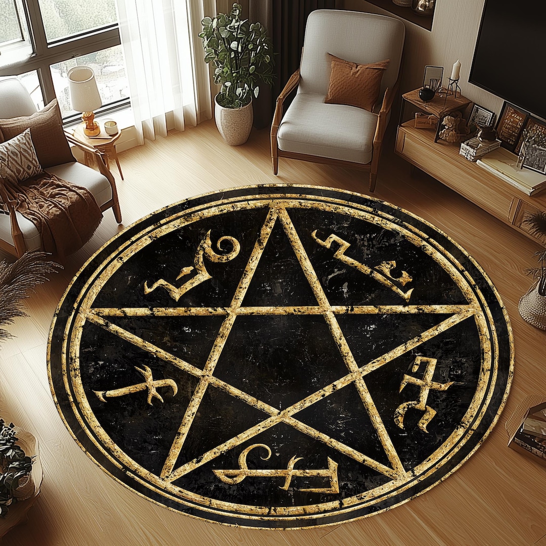 Supernatural Devil's Trap Round Rug, Pentagram Symbol, 24 Inch - Etsy