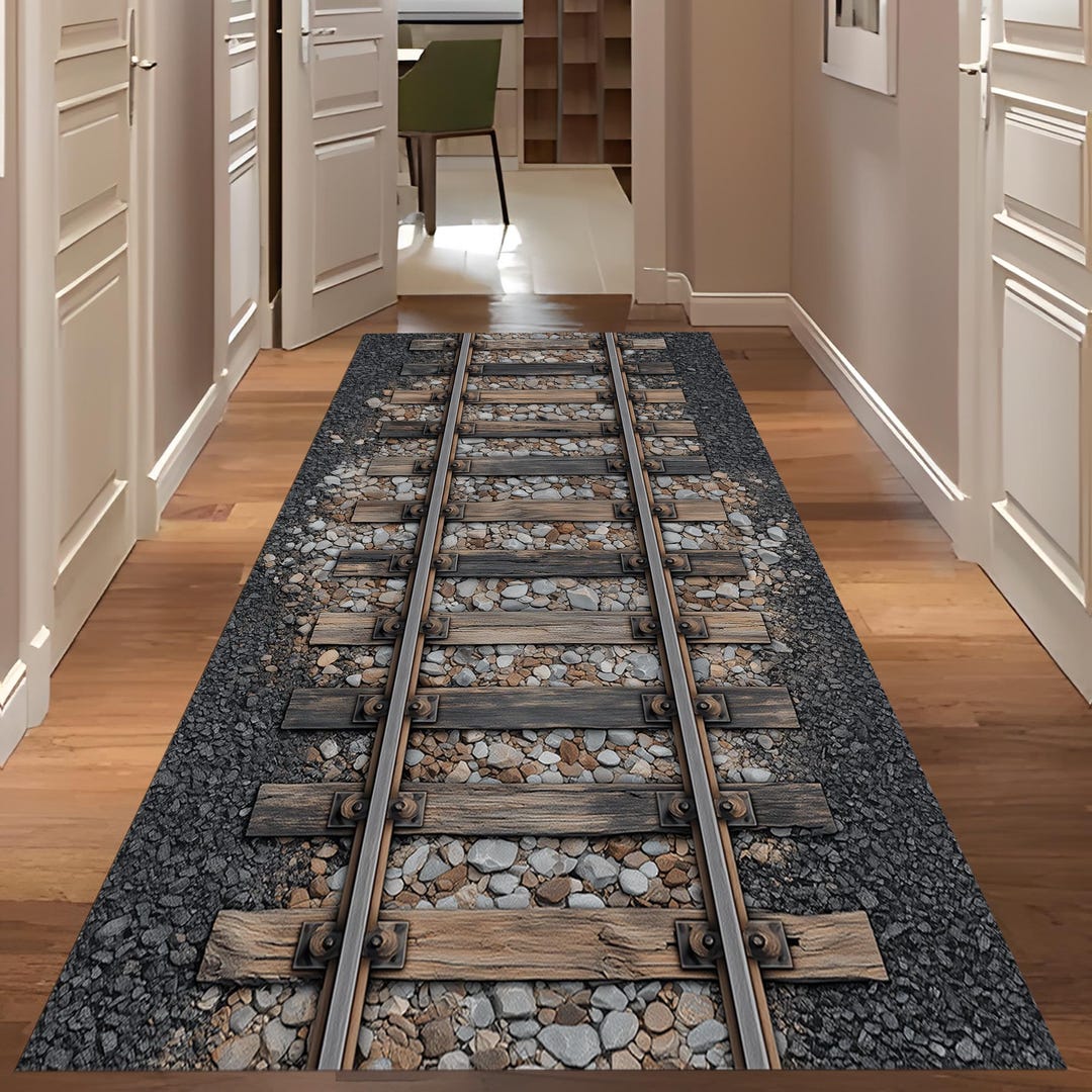 Train Track Runner, Train Runner, Train Track Pattern Rug, Train Track ...