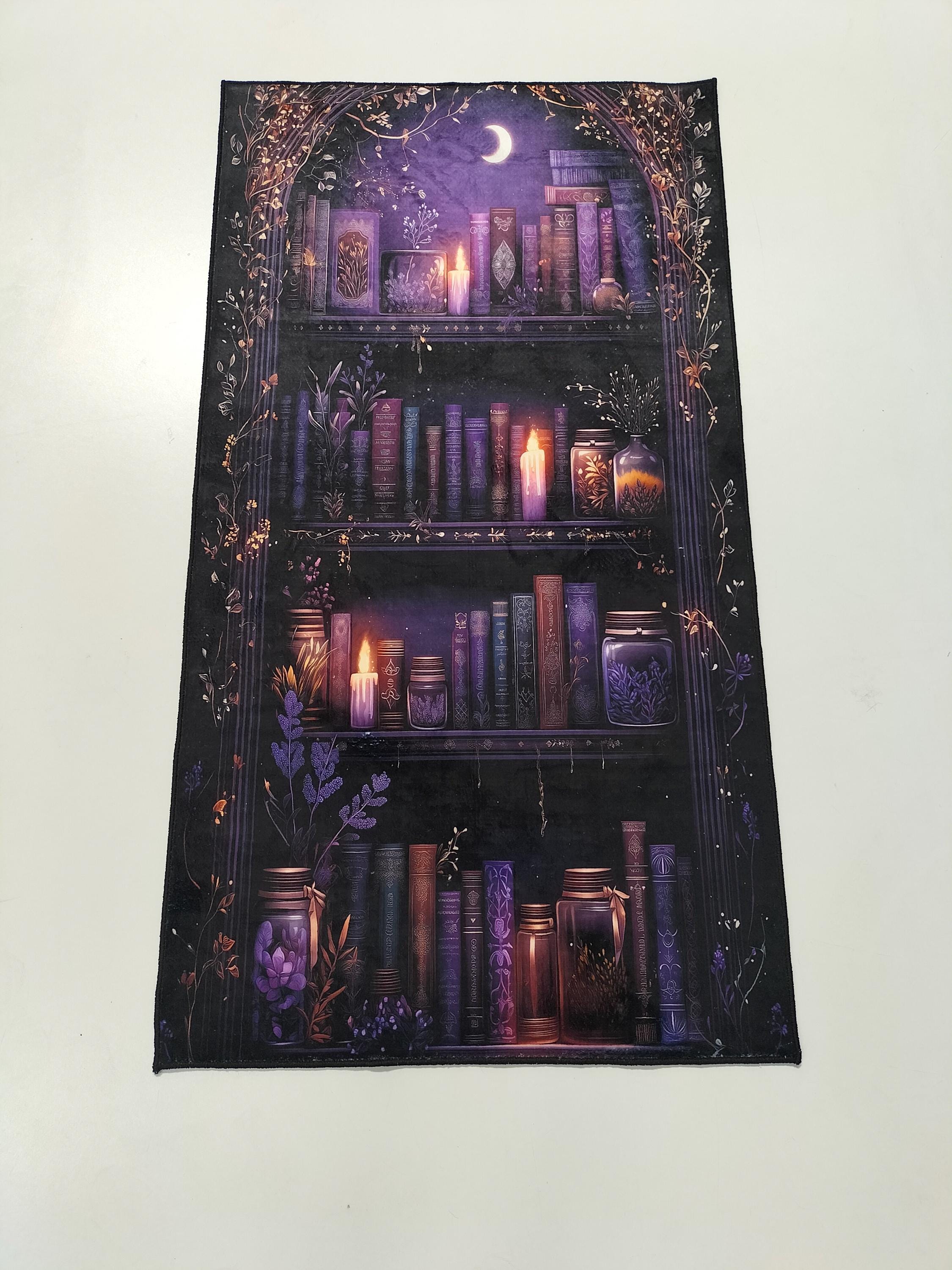 Bookshelf Rug, Books Area Rug, Book Themed Rug, Gothic Style Bookshelf ...