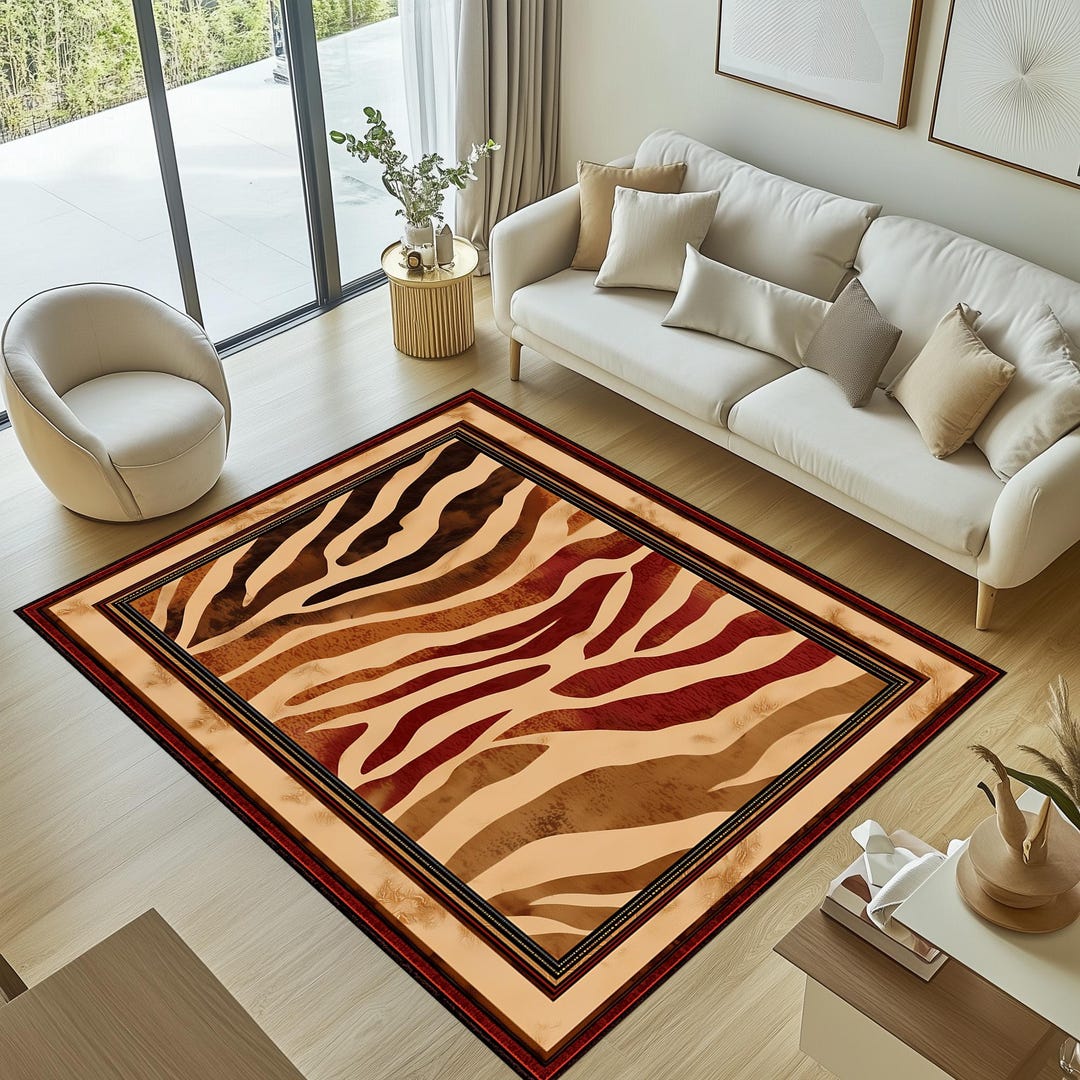 Animal Print Rug, Zebra Pattern Rug, Animal Pattern Rug, Ethnic Style ...