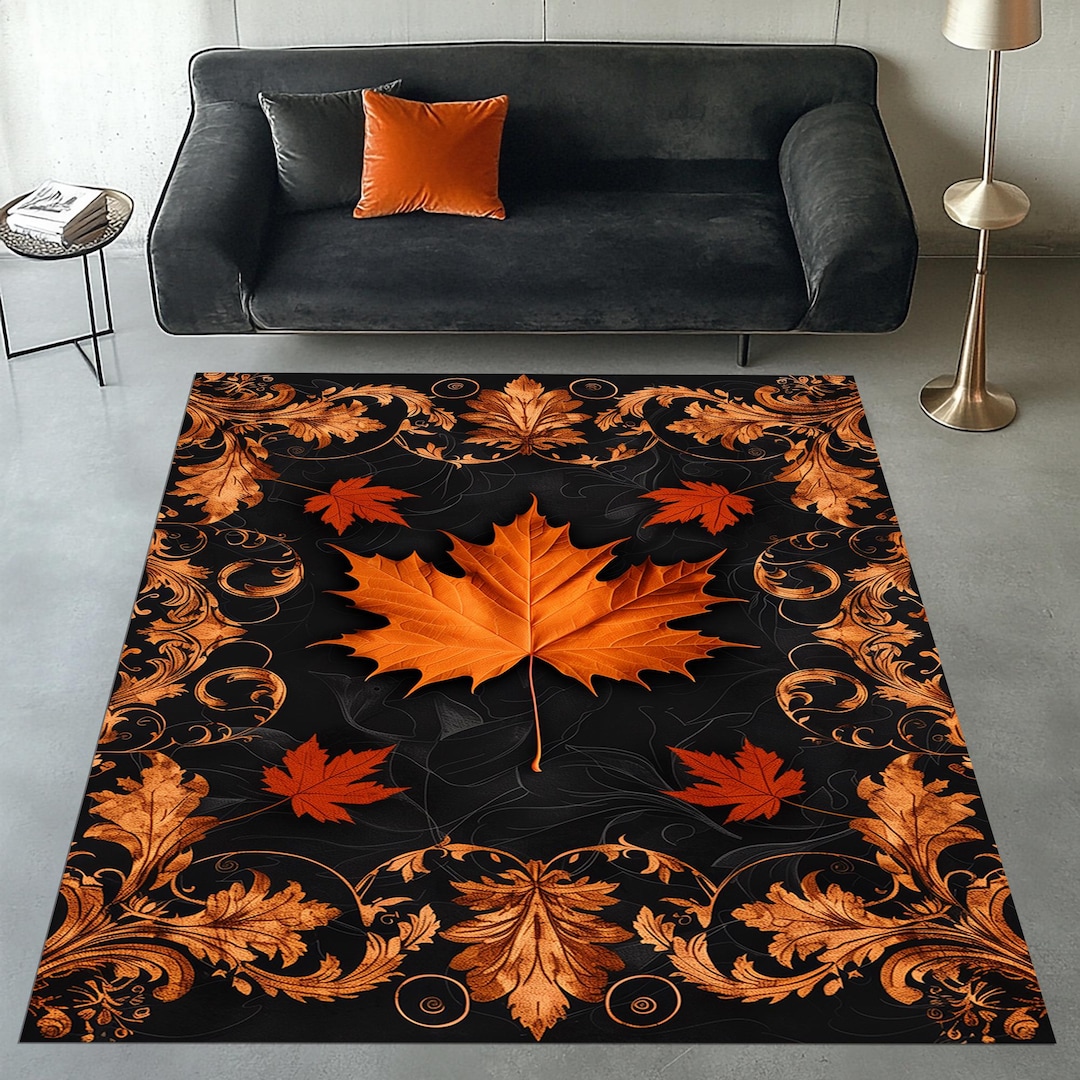 Fall Area Rug, Fall Leaves Rug, Leaf Area Rug, Autumn Themed Rug, Leaf ...