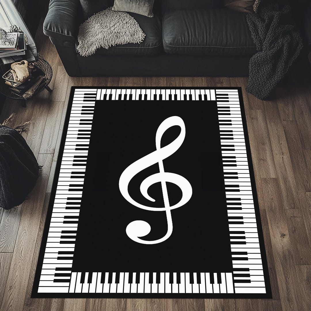 Music Note Rug, Music Room Rug, Piano Rug, Piano Keys Rug, Music Area ...