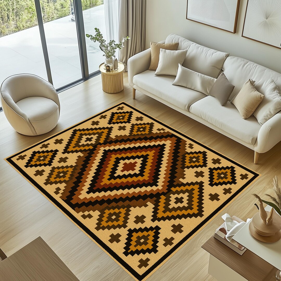 Native American Rug, Native American Pattern Rug, Aztec Style Rug ...