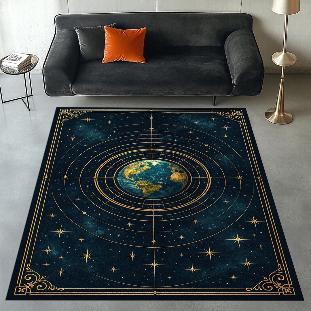 Celestial Earth Rug, Earth Area Rug, Celestial Rug, Space Themed Rug ...