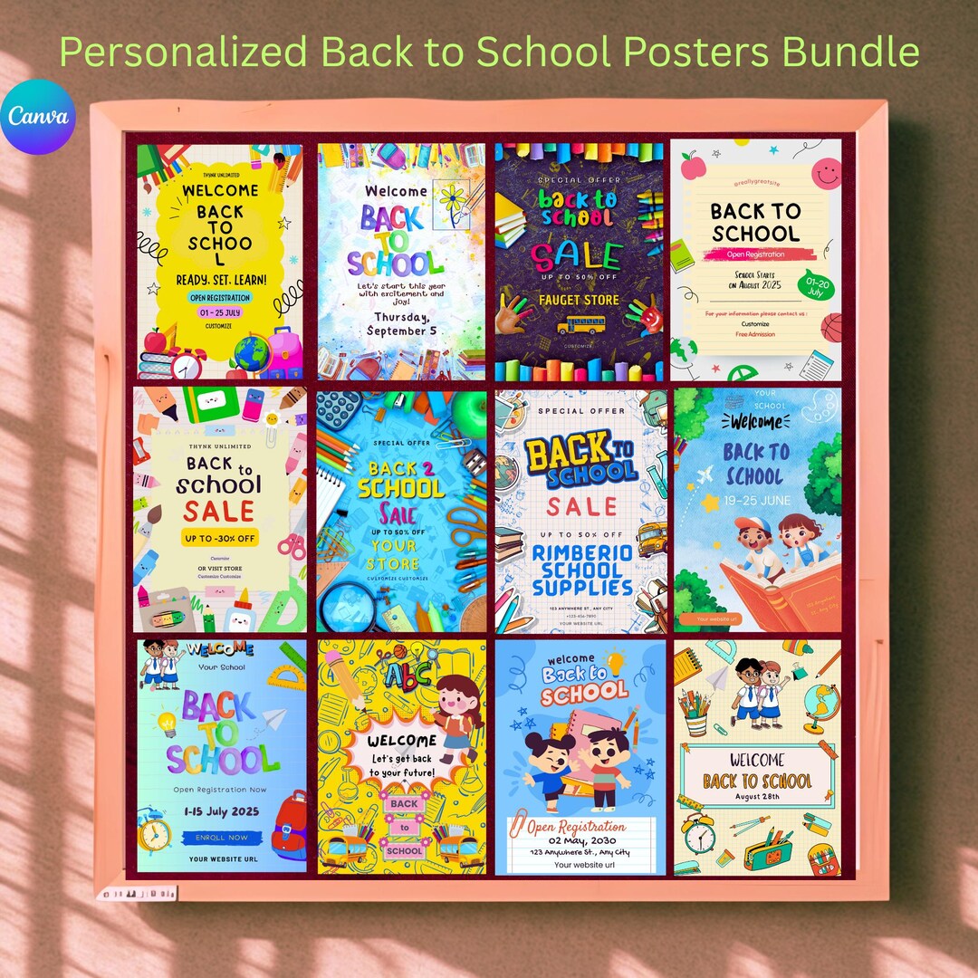 Custom Back to School Posters Bundle | Educational Prints - Etsy