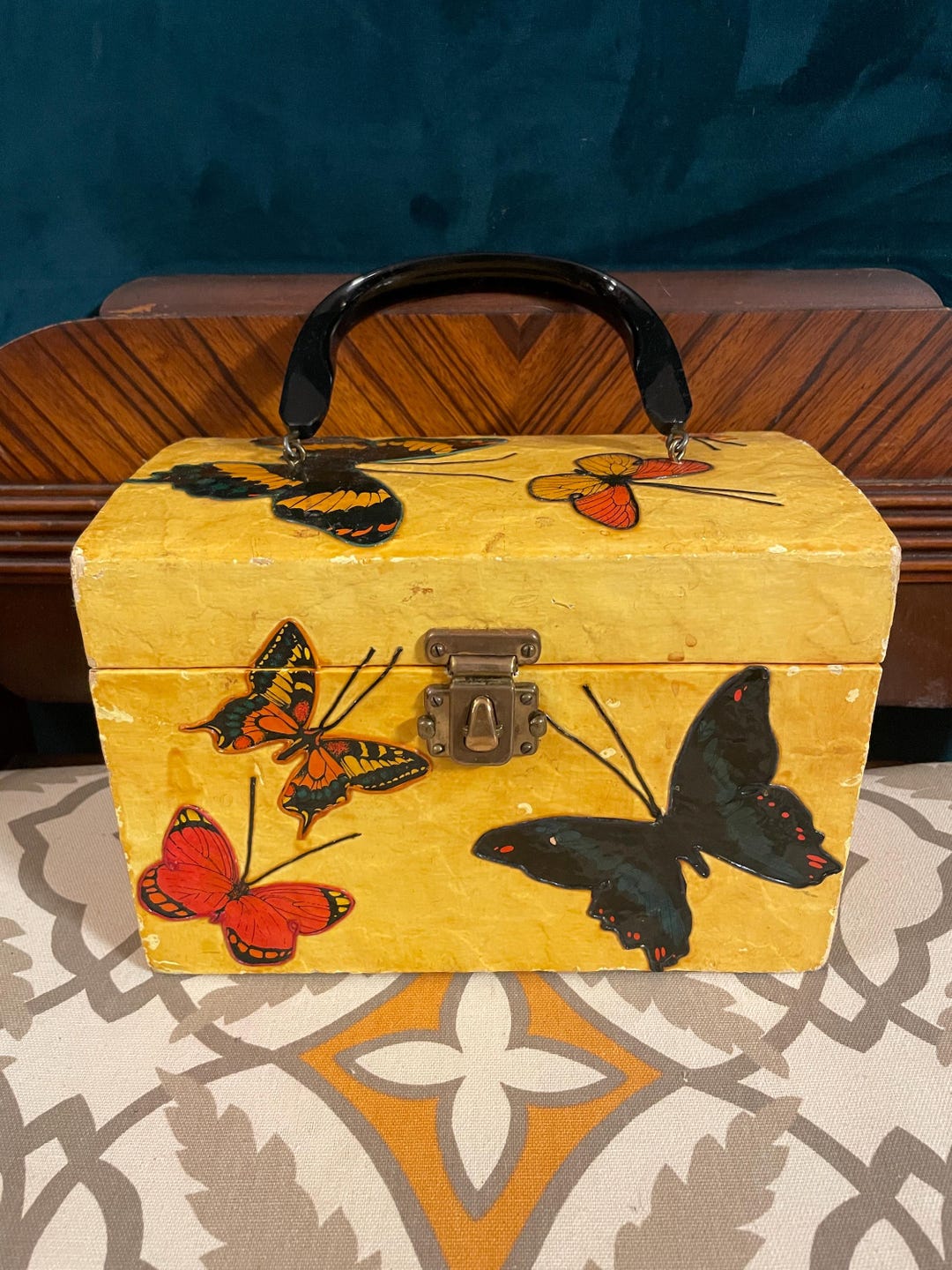 Vintage Decoupaged Wooden Box Purse - Etsy