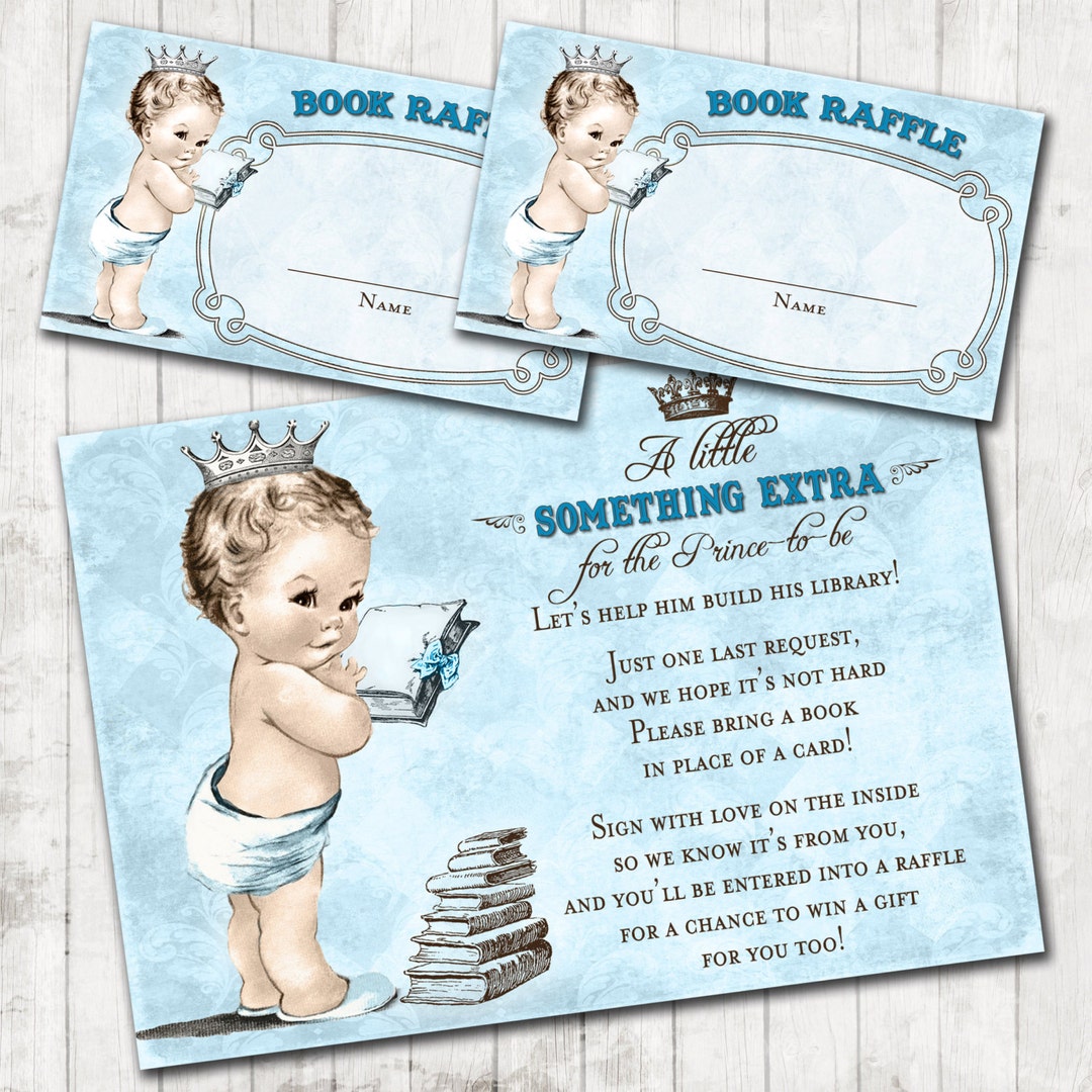 Bring a Book or Build a Library Baby Shower Add - on Pack - Prince Baby ...