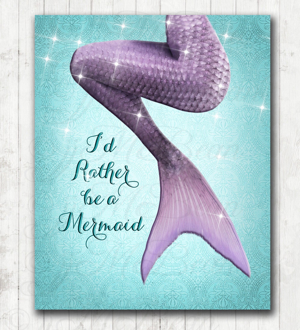 Mermaid Nursery Art - Mermaid Decor Aqua Lavender - Etsy