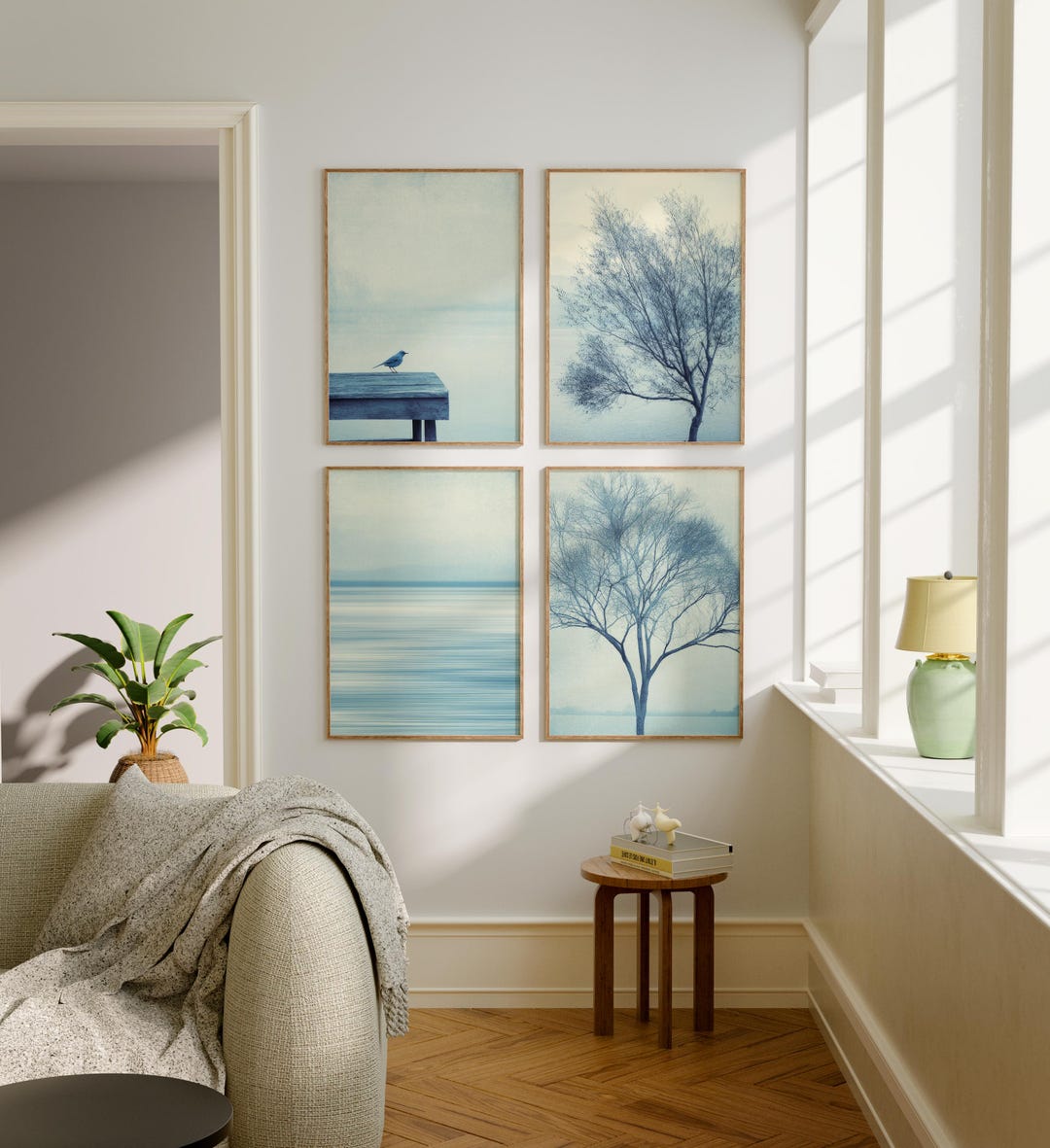 Neutral Nature Art Print Set – Calming Coastal Wall Decor (digital ...