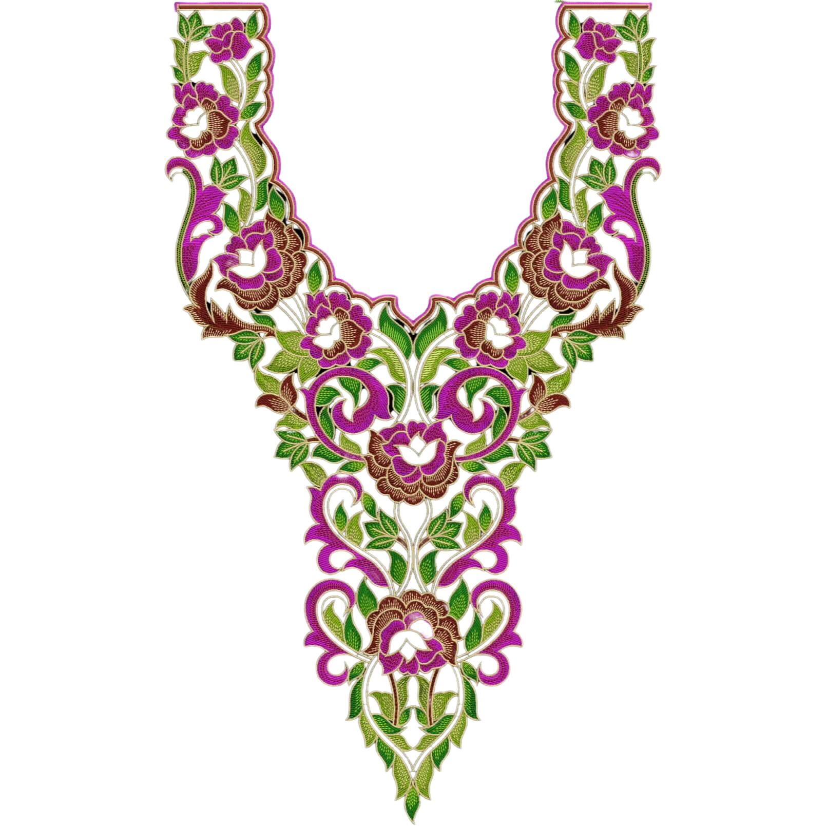 Arabic Neckline Embroidery Design | Dubai Abaya & Sleeve Design ...