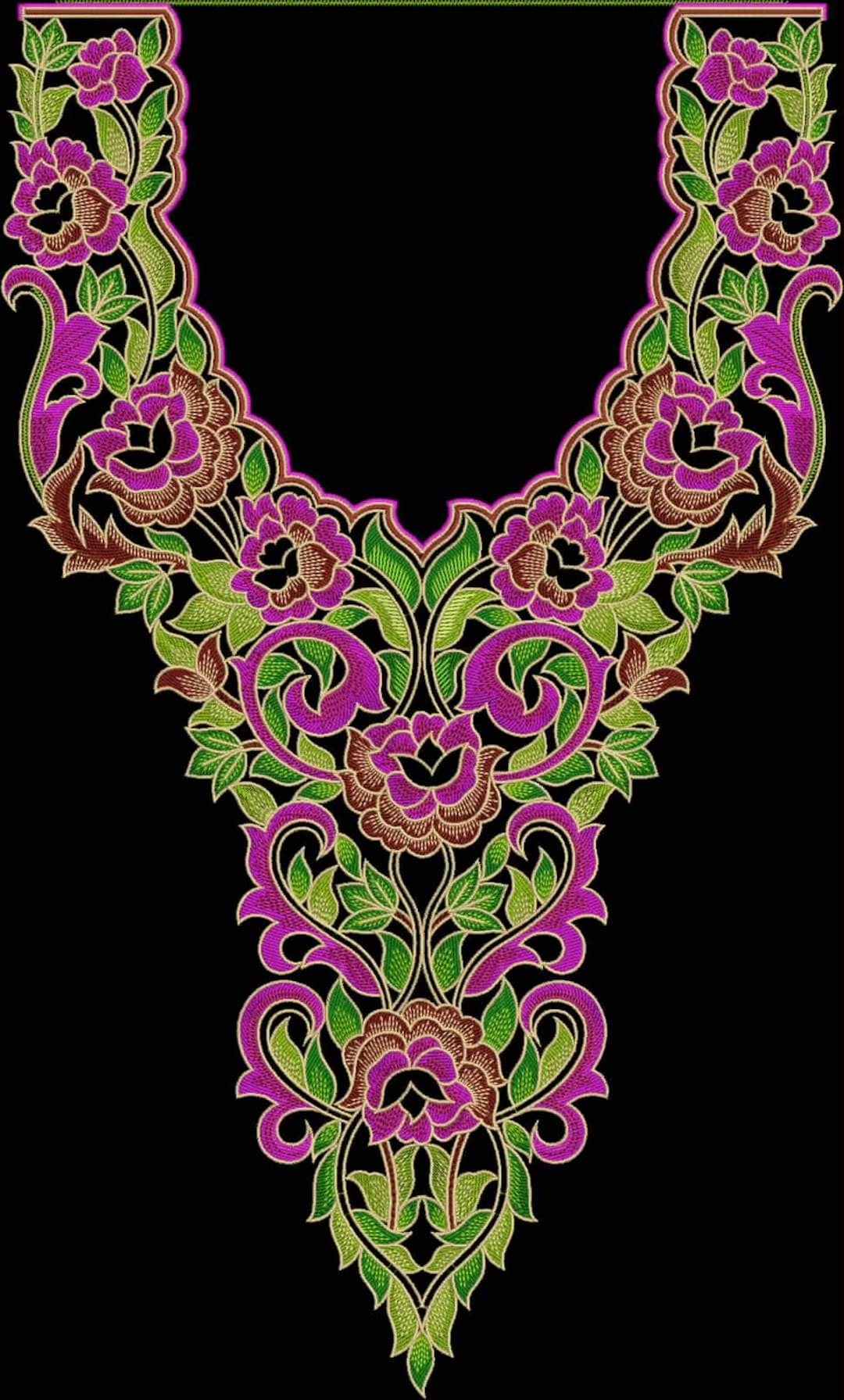 Arabic Neckline Embroidery Design | Dubai Abaya & Sleeve Design ...