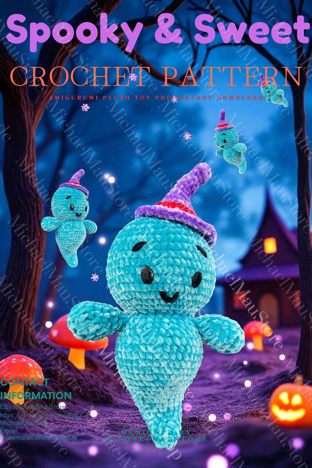 DIY Easy Crochet Ghost PATTERN Pdf - Cute Amigurumi Ghost - Amigurumi ...