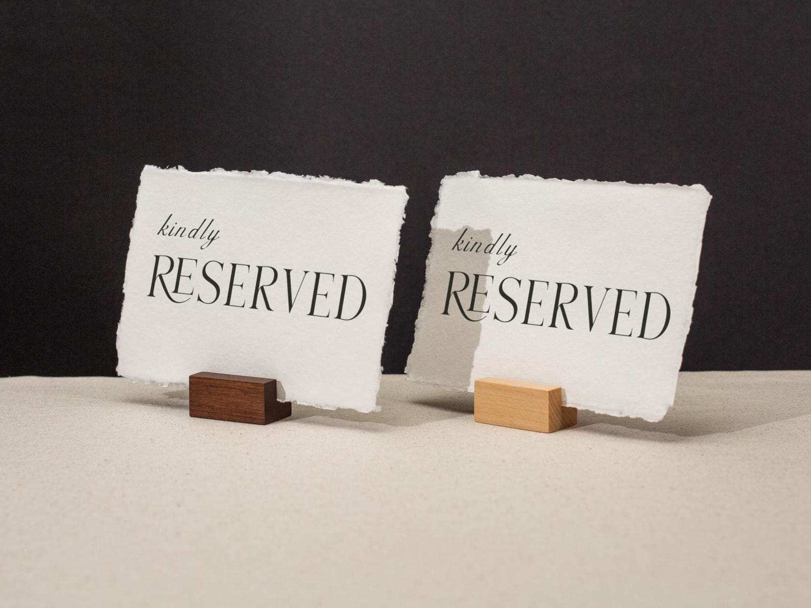 Kindly Reserved Sign Deckle Edge Paper (design 11) - Bride Groom Family ...