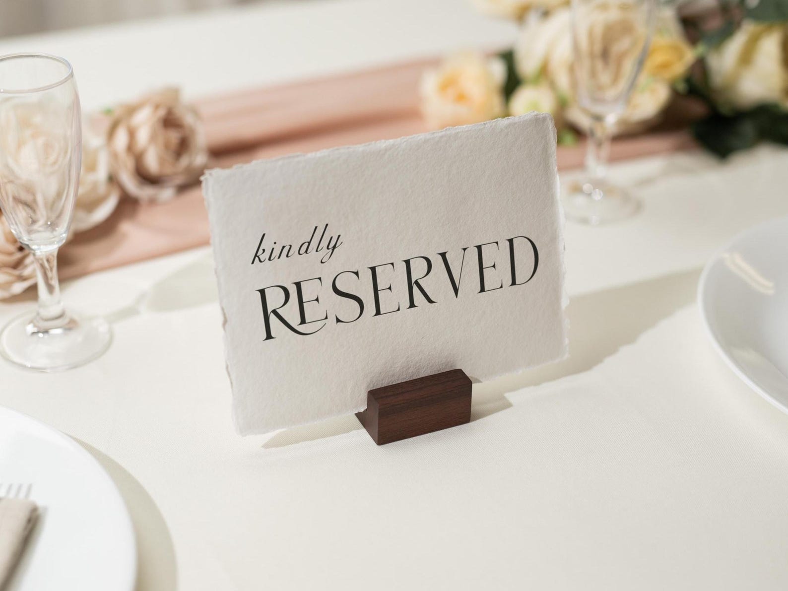 Kindly Reserved Sign Deckle Edge Paper (design 11) - Bride Groom Family ...