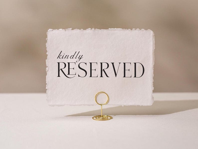 Kindly Reserved Sign Deckle Edge Paper (design 11) - Bride Groom Family ...