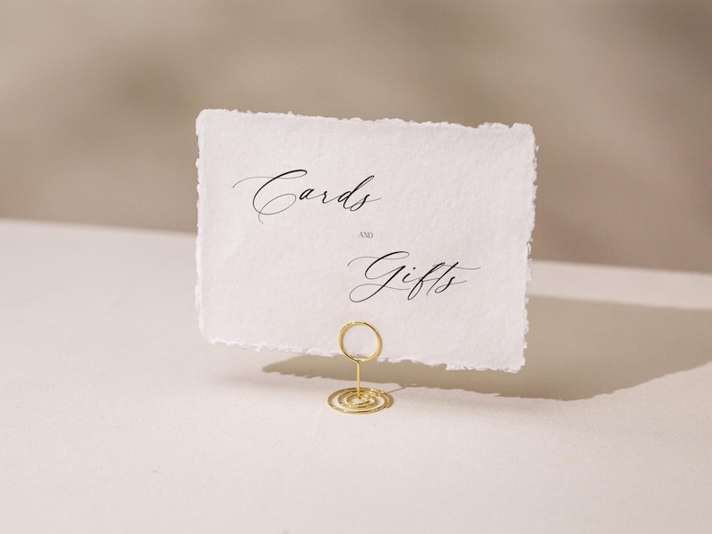 Cards and Gifts Sign Deckle Edge Paper (design 4) - Gift Table Wedding ...