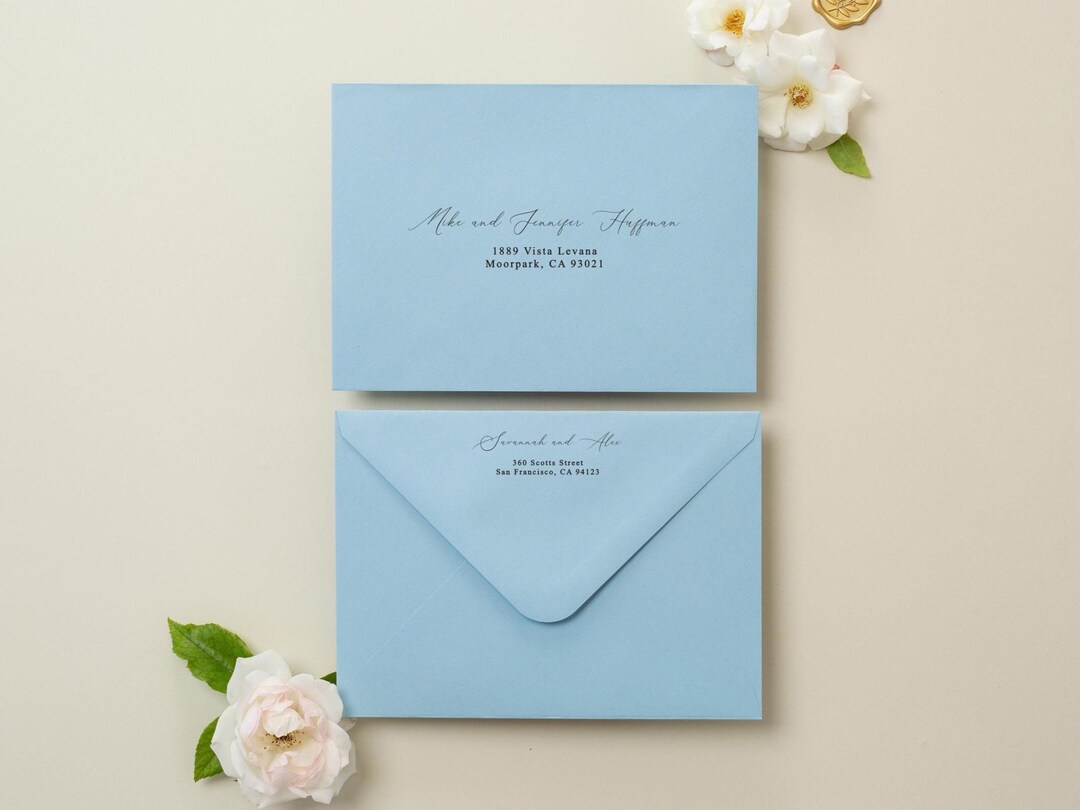 A7 Envelope Address Printing (d4) - With White or Black Ink Custom Wedding Guest Invitation ...